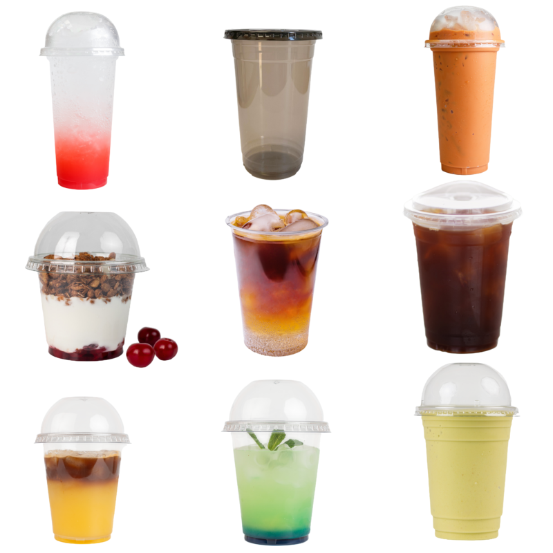 Disposable Clear Plastic Cups with Lids – PET – 1000pcs - Clene Pack