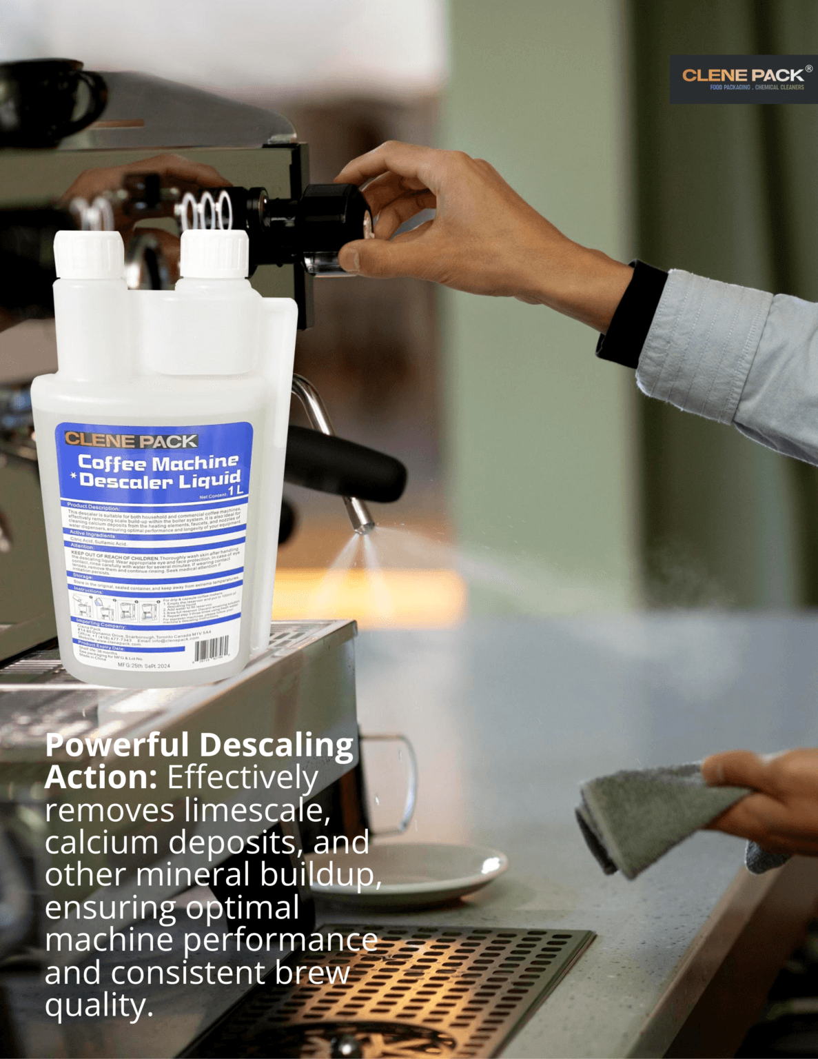 CLENE PACK Coffee Machine & General Descaler Liquid – 33oz (1000ml ...
