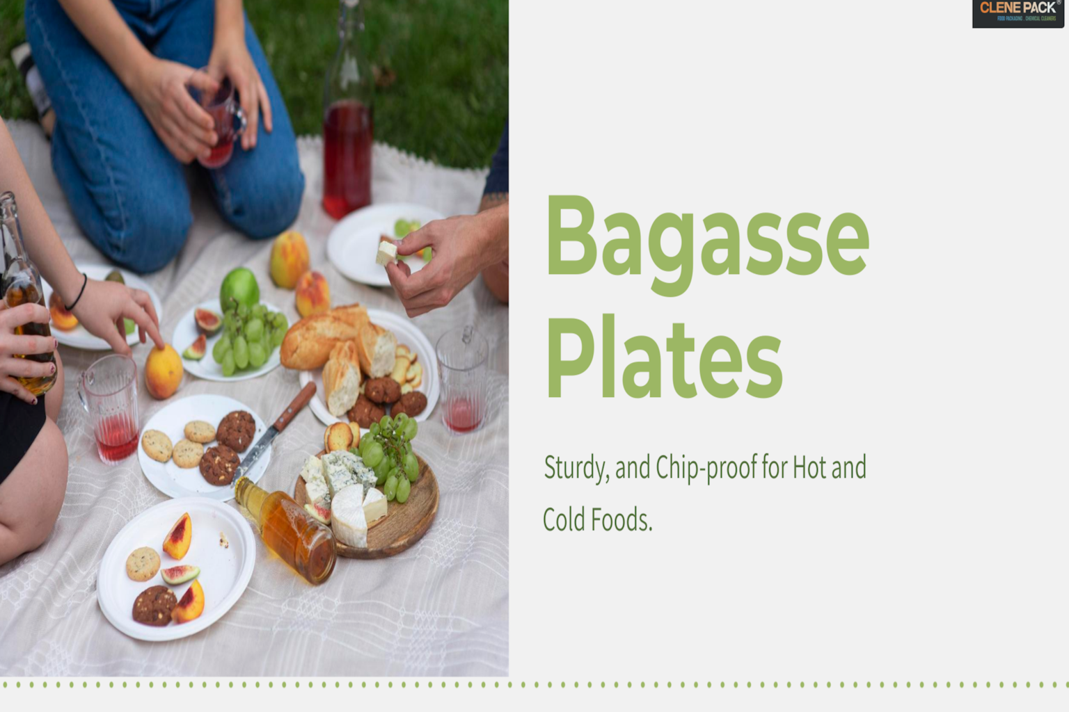 CLENE PACK Bagasse Round Plates – 7”, Compostable, Eco-Friendly, Heavy ...